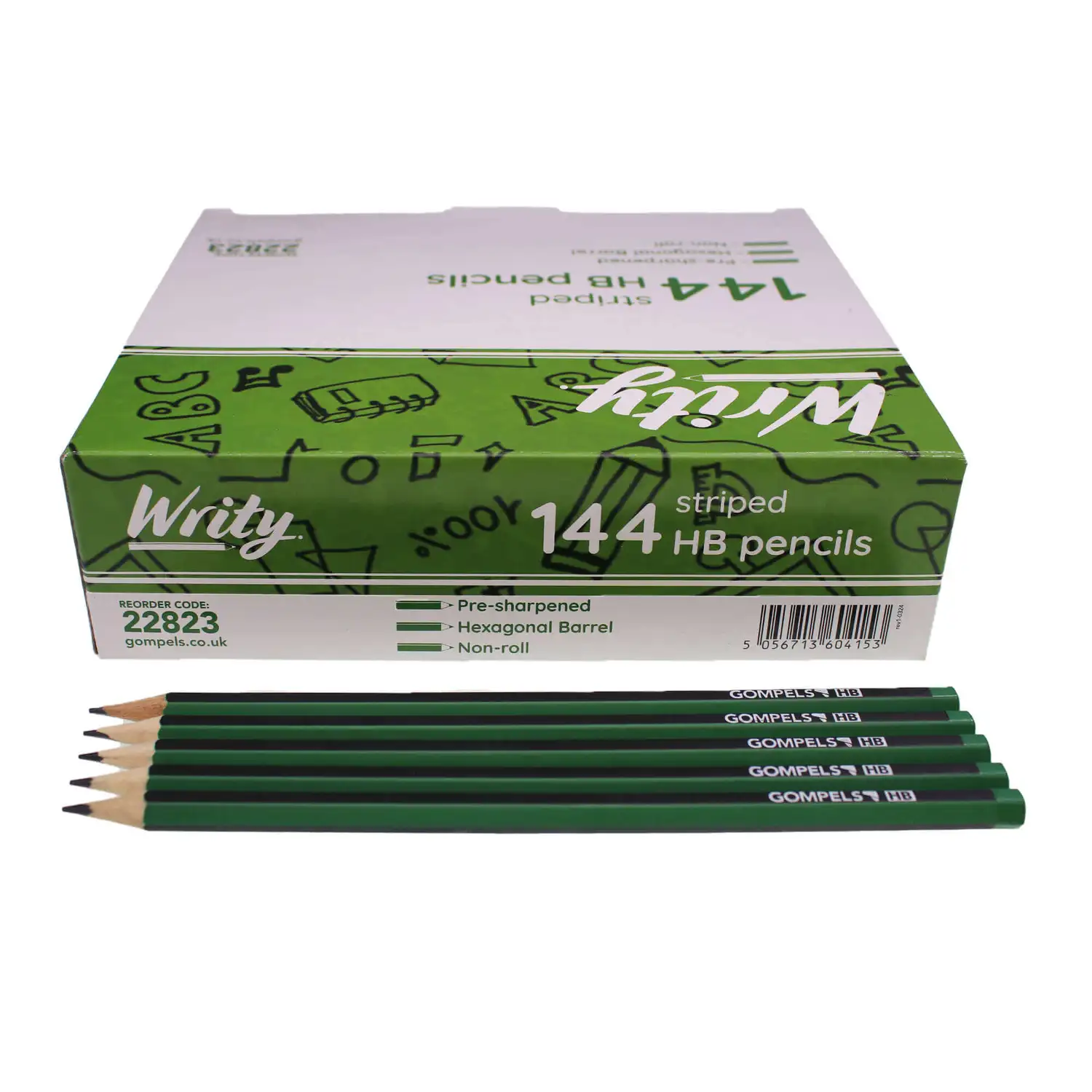 Writy HB Striped Pencils 144 Pack - Gompels | Care & Education Supplies