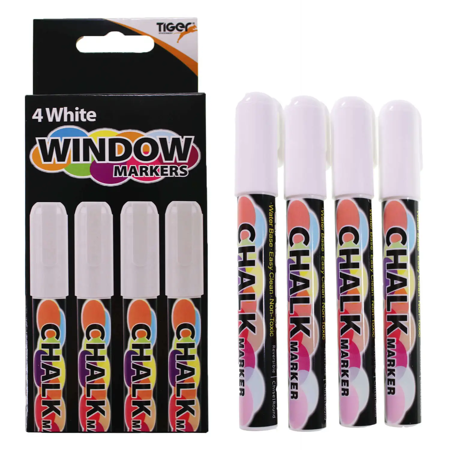 Chalk Markers White 4 Pack - Gompels | Care & Education Supplies