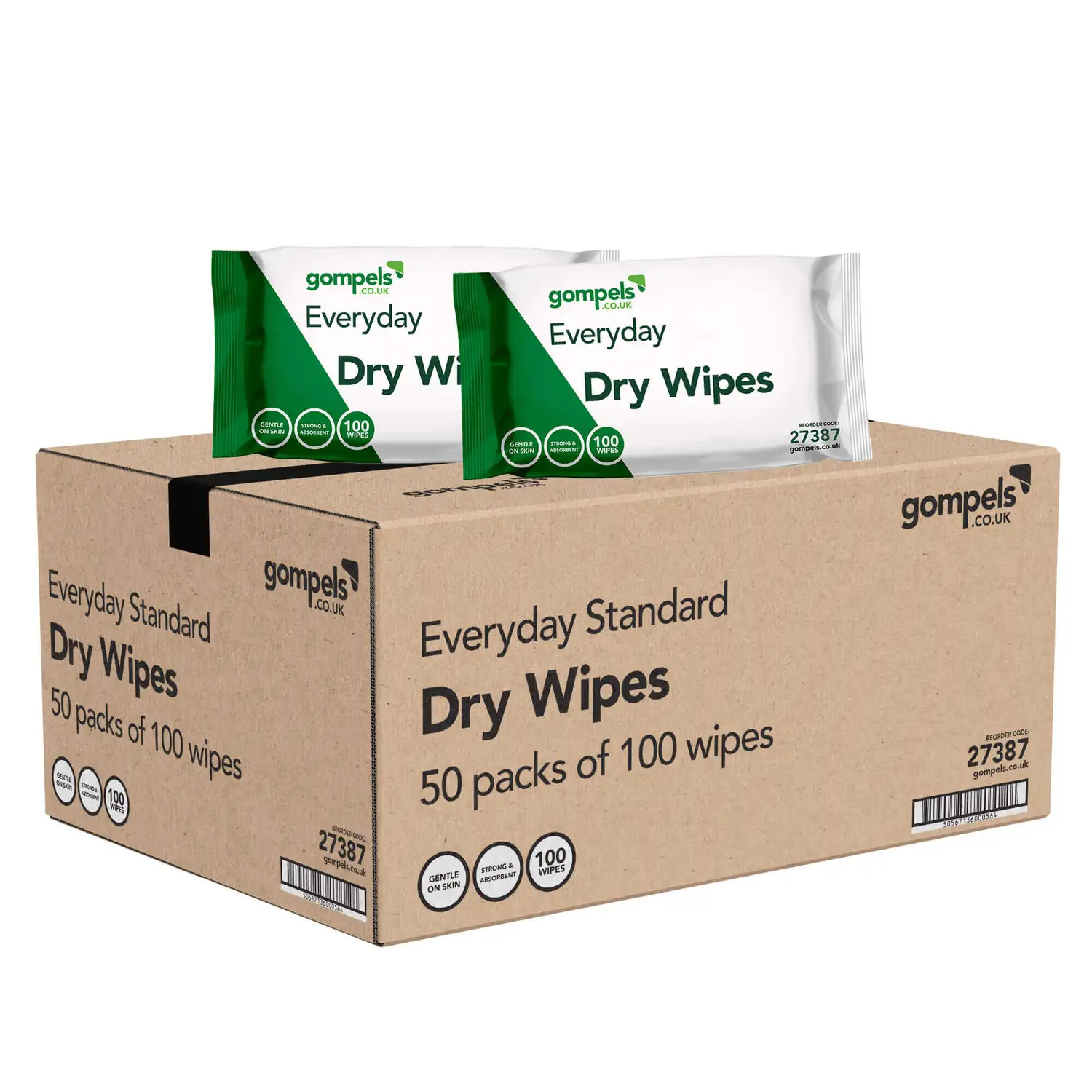 Everyday Dry Wipes Standard 20x28cm 5000 Pack - Gompels | Care ...