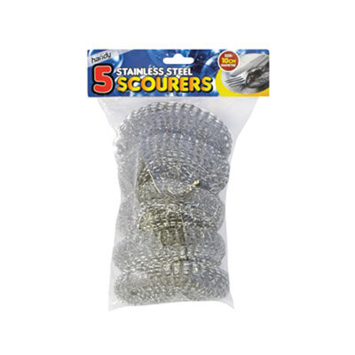 Stainless Steel Scourer 5 Pack - Gompels HealthCare
