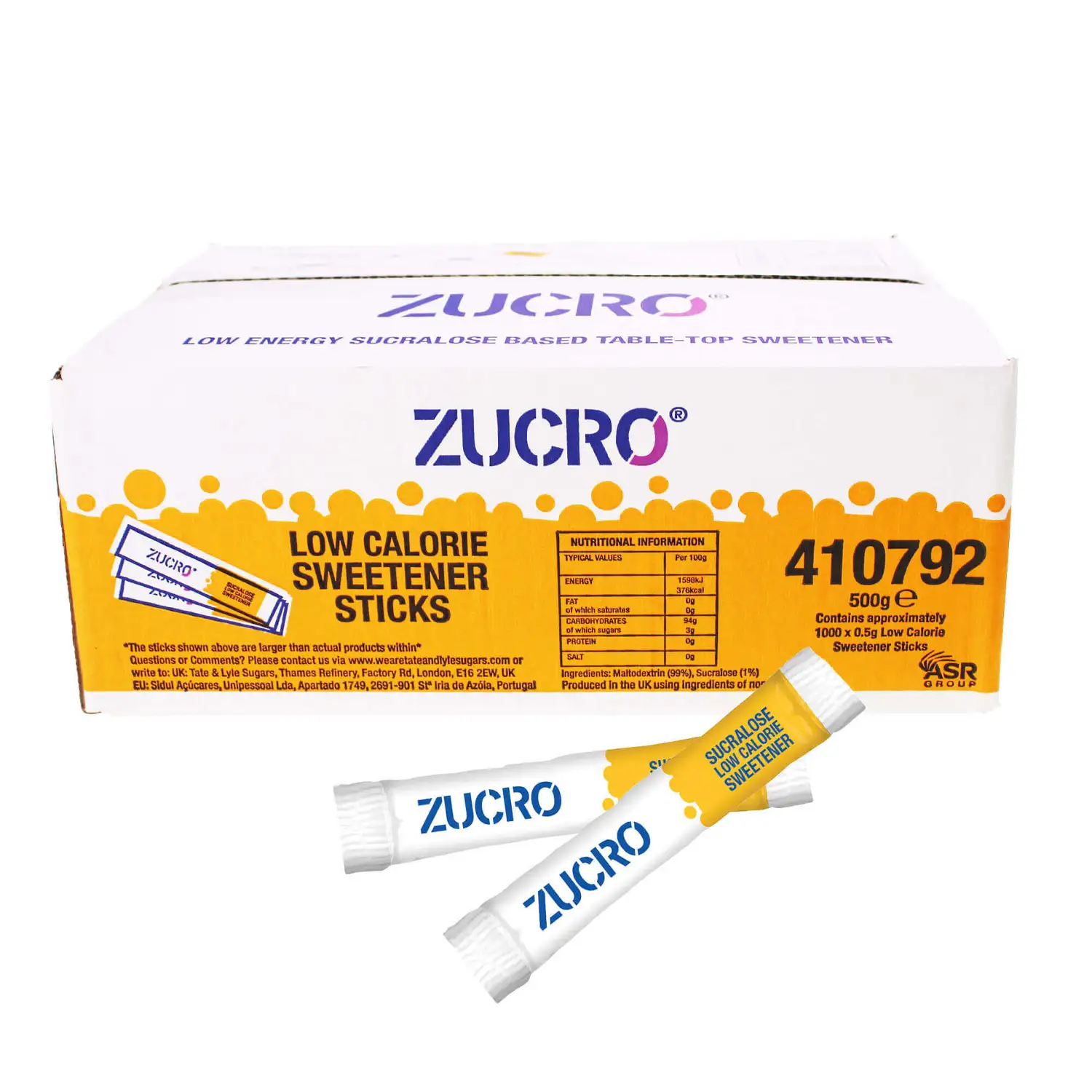 Tate and Lyle Sucralose Sweetener Sticks 1000 Pack - Gompels | Care ...
