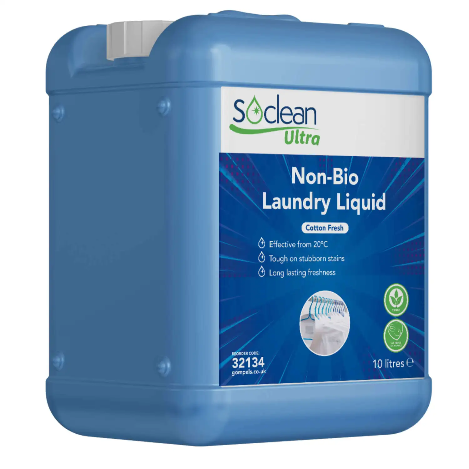 Soclean Ultra Non Bio Laundry Liquid 10 Litre - Gompels | Care ...