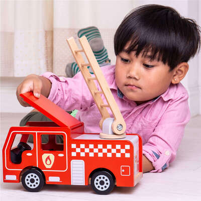Small World Wooden Fire Engine - Gompels HealthCare
