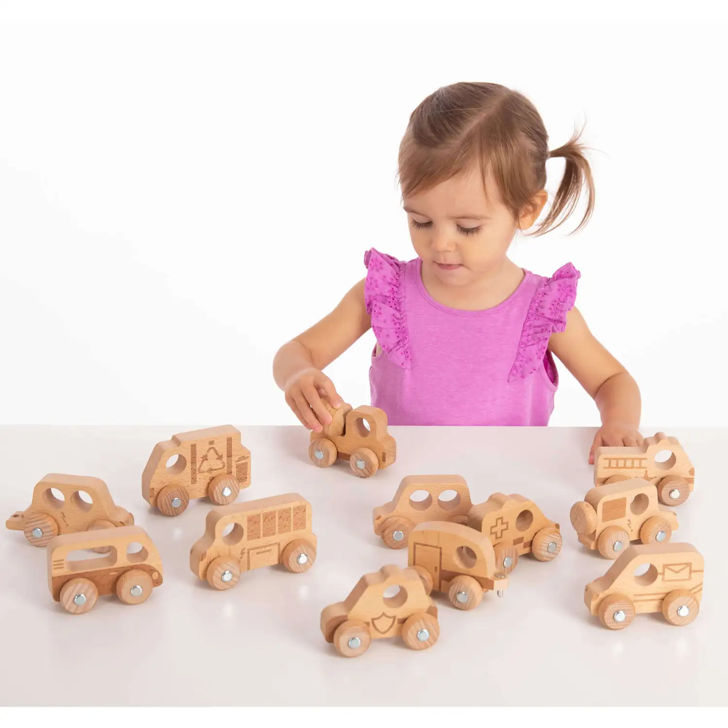 Natural Wooden Vehicle Set 12 Pack - Gompels | Care & Education Supplies