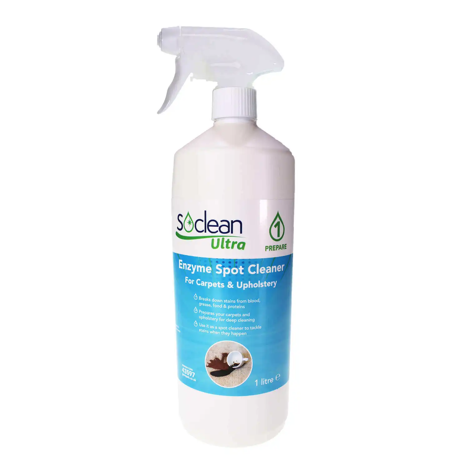 Soclean Ultra Enzyme Spot Cleaner 1 Litre 6 Pack - Gompels | Care ...