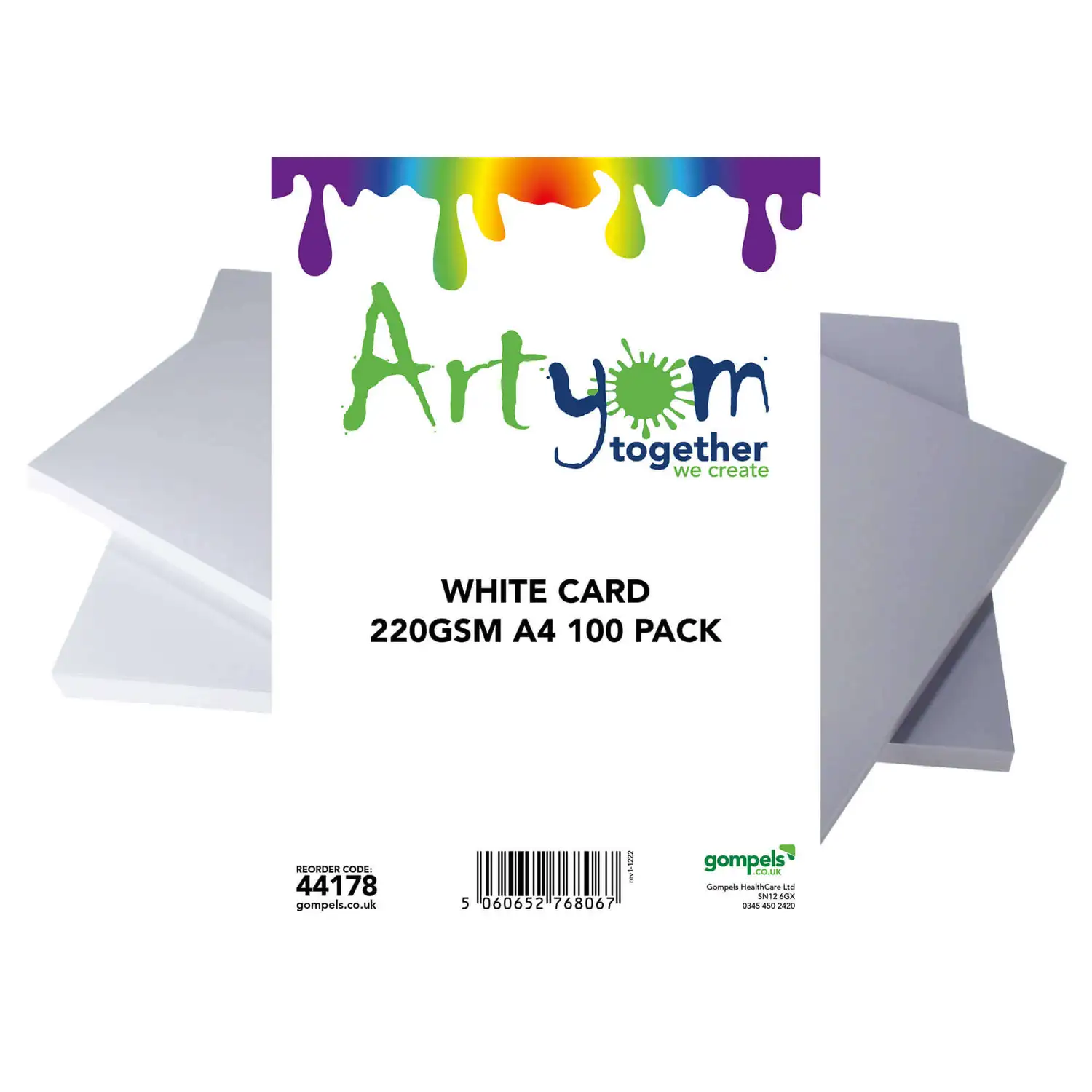 Artyom White Card A4 220gsm 100 Pack - Gompels | Care & Education Supplies