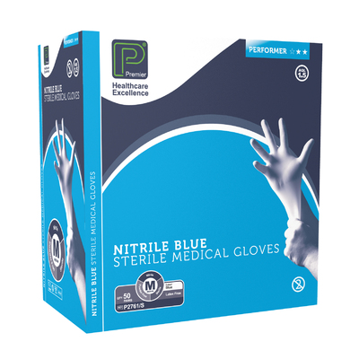 Sterile Powder-Free Nitrile Gloves Medium 50prs - Gompels HealthCare