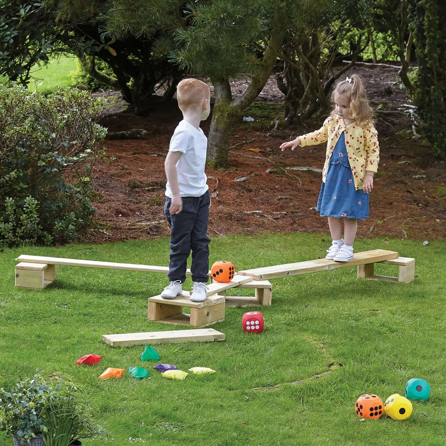 Wooden Outdoor Balance Trail 19 Pack - Gompels | Care & Education Supplies