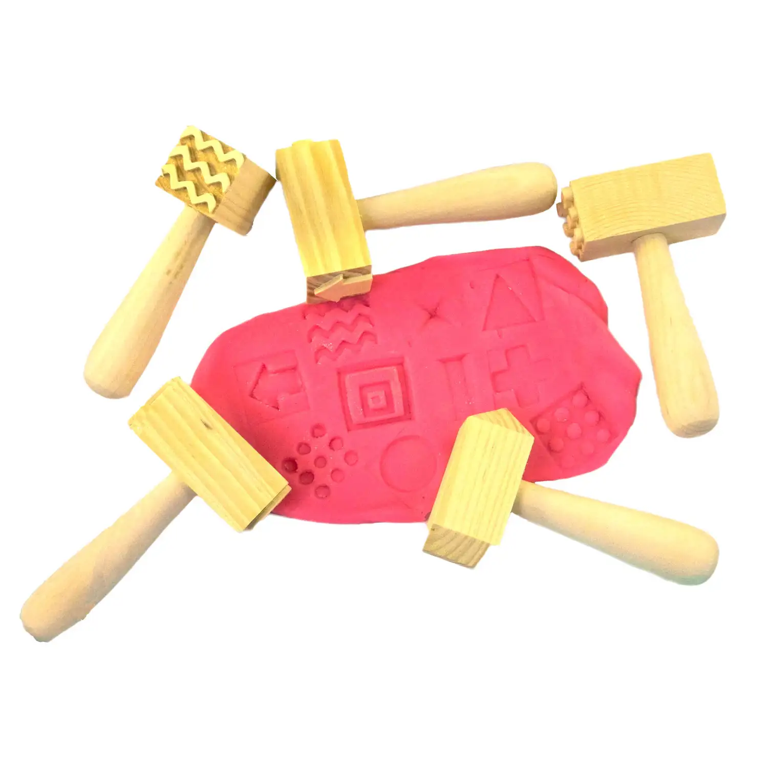 Wooden Pattern Hammers 5 Pack - Gompels | Care & Education Supplies