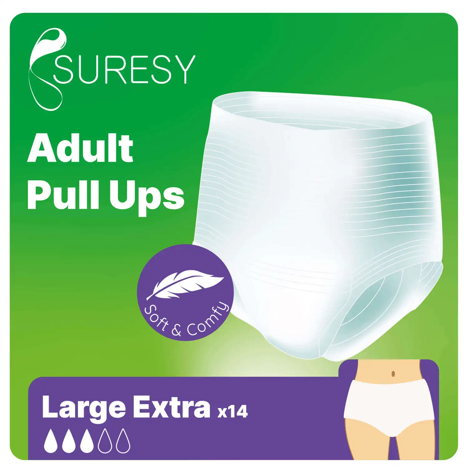 Suresy Adult Pull Ups Large Extra 14 Pack - Gompels | Care & Education ...