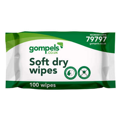 Gompels Standard Dry Wipes 100 Pack - Gompels HealthCare