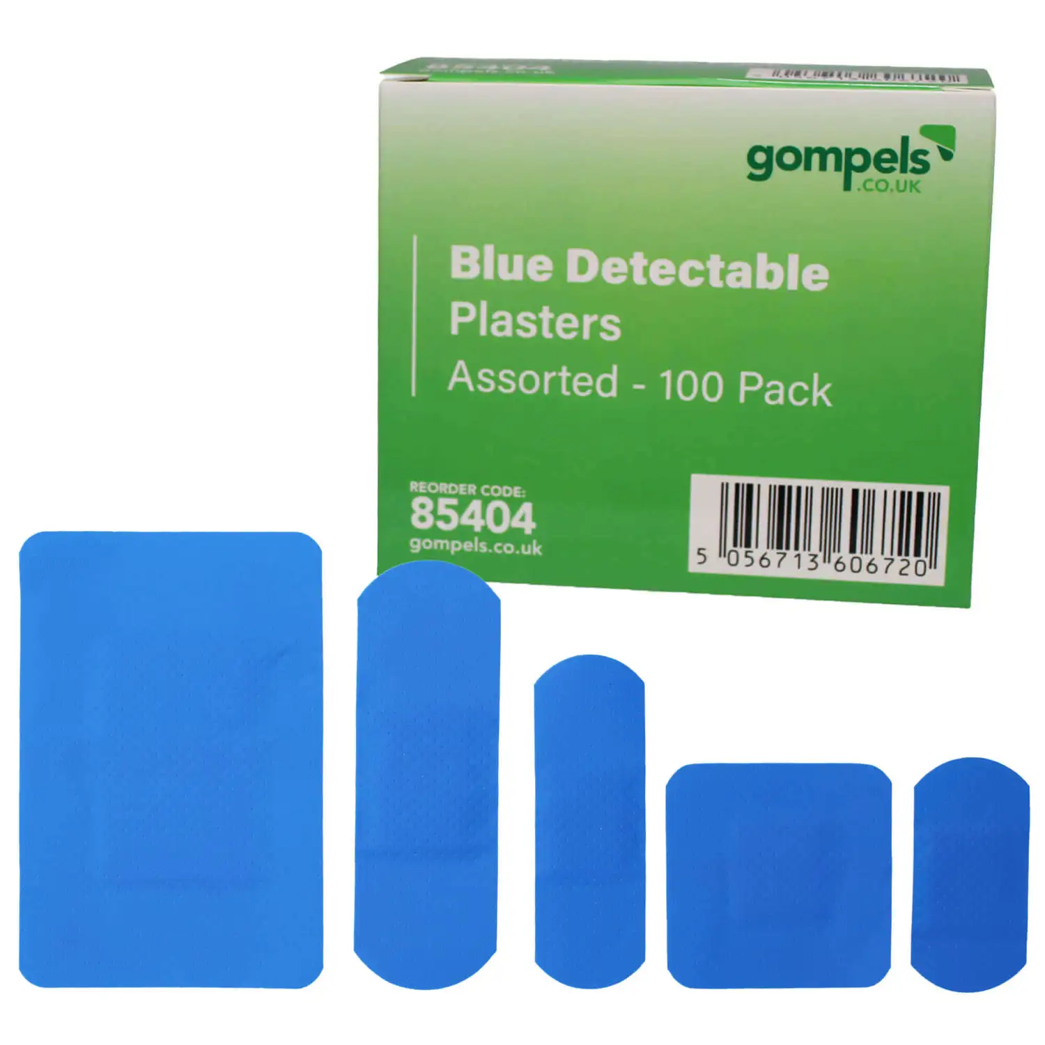 Blue Detectable Plasters Assorted 100 Pack - Gompels | Care & Education ...