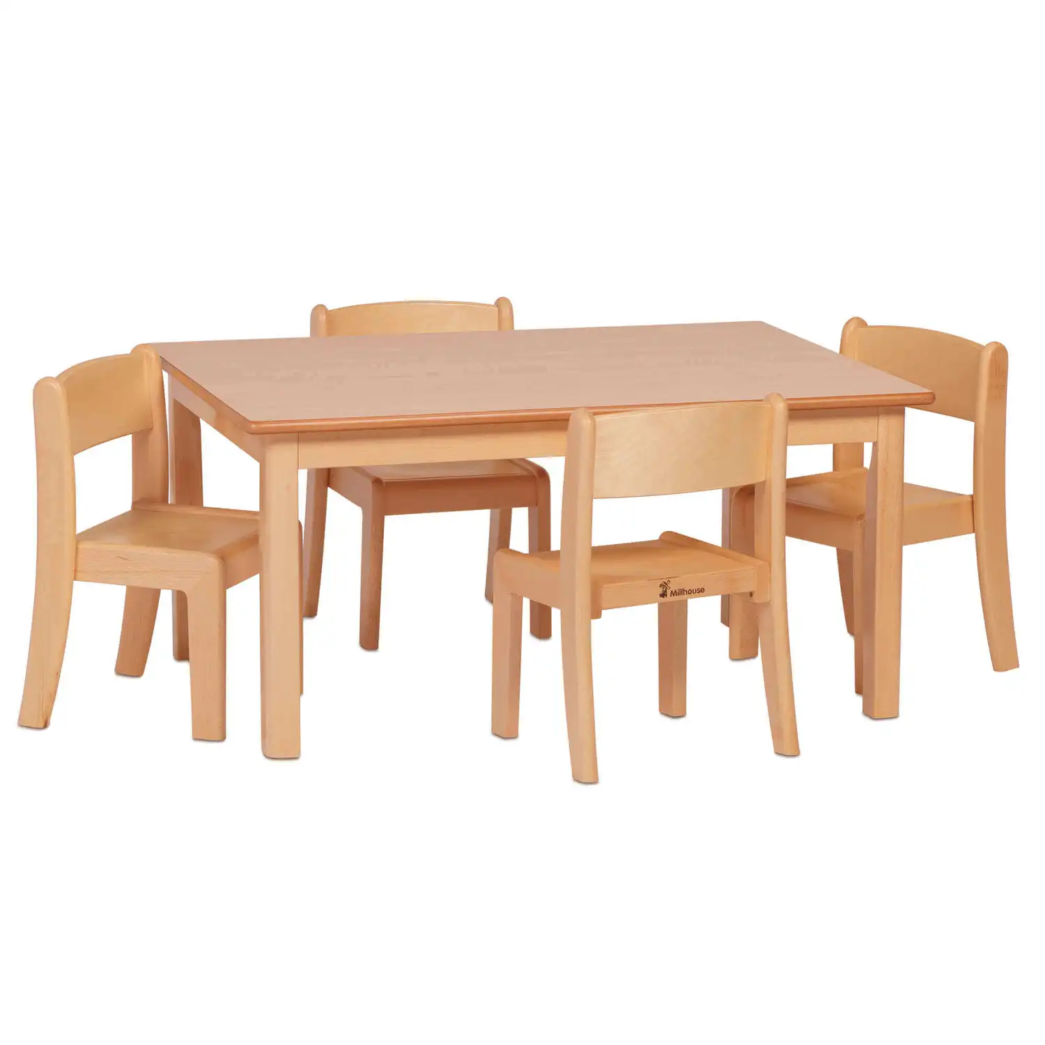 Wooden Rectangular Table and 4 Stacking Chairs - Gompels | Care ...