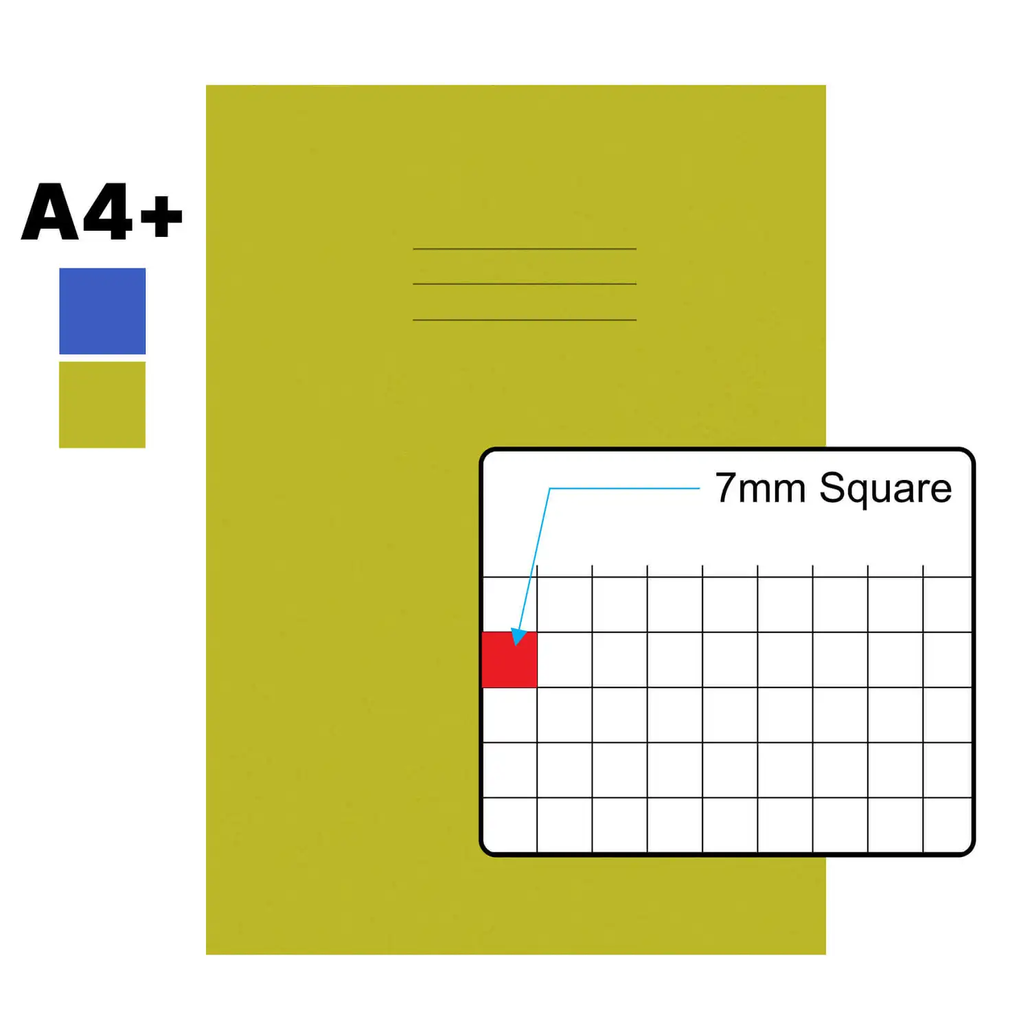 Writy A4+ Exercise Book 7mm Squares 80 Page 50 Pack - Gompels | Care ...