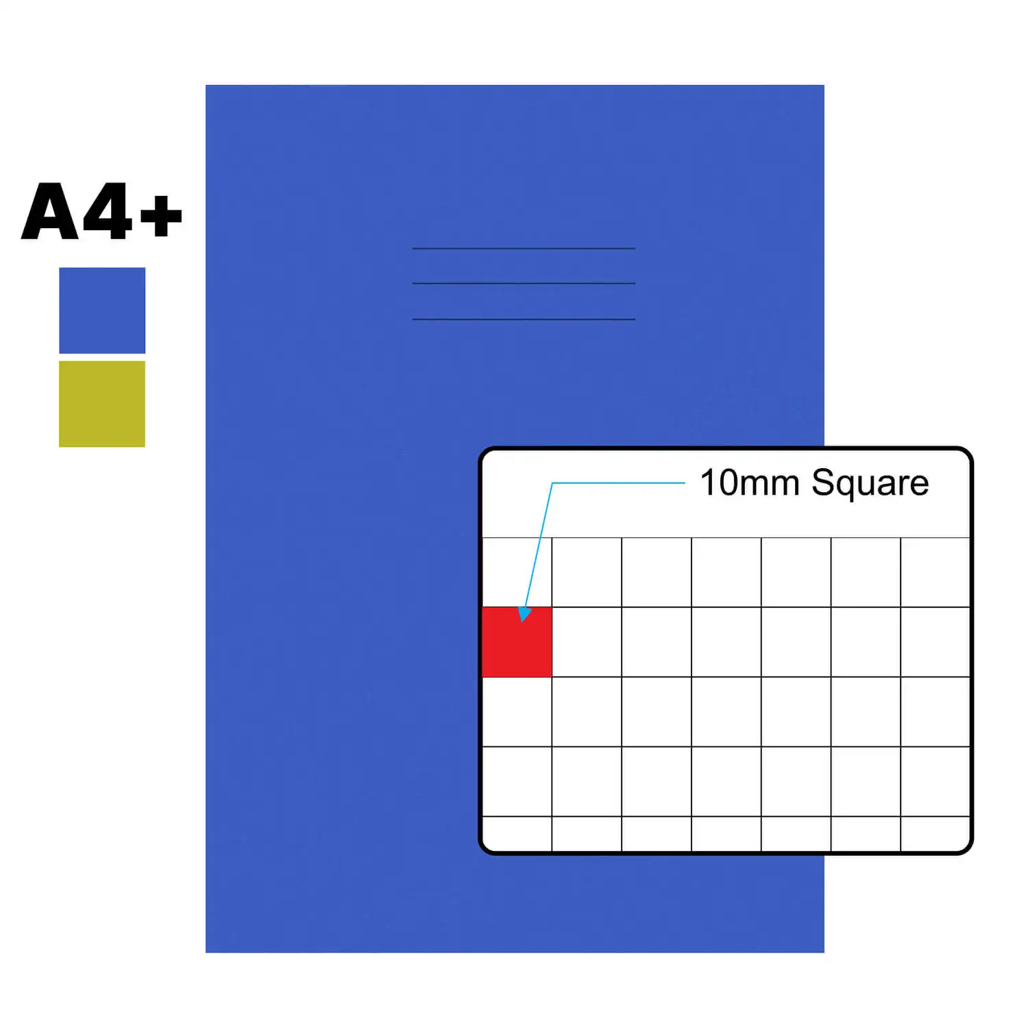 Writy A4+ Exercise Book 10mm Squares 80 Page 50 Pack - Gompels | Care ...