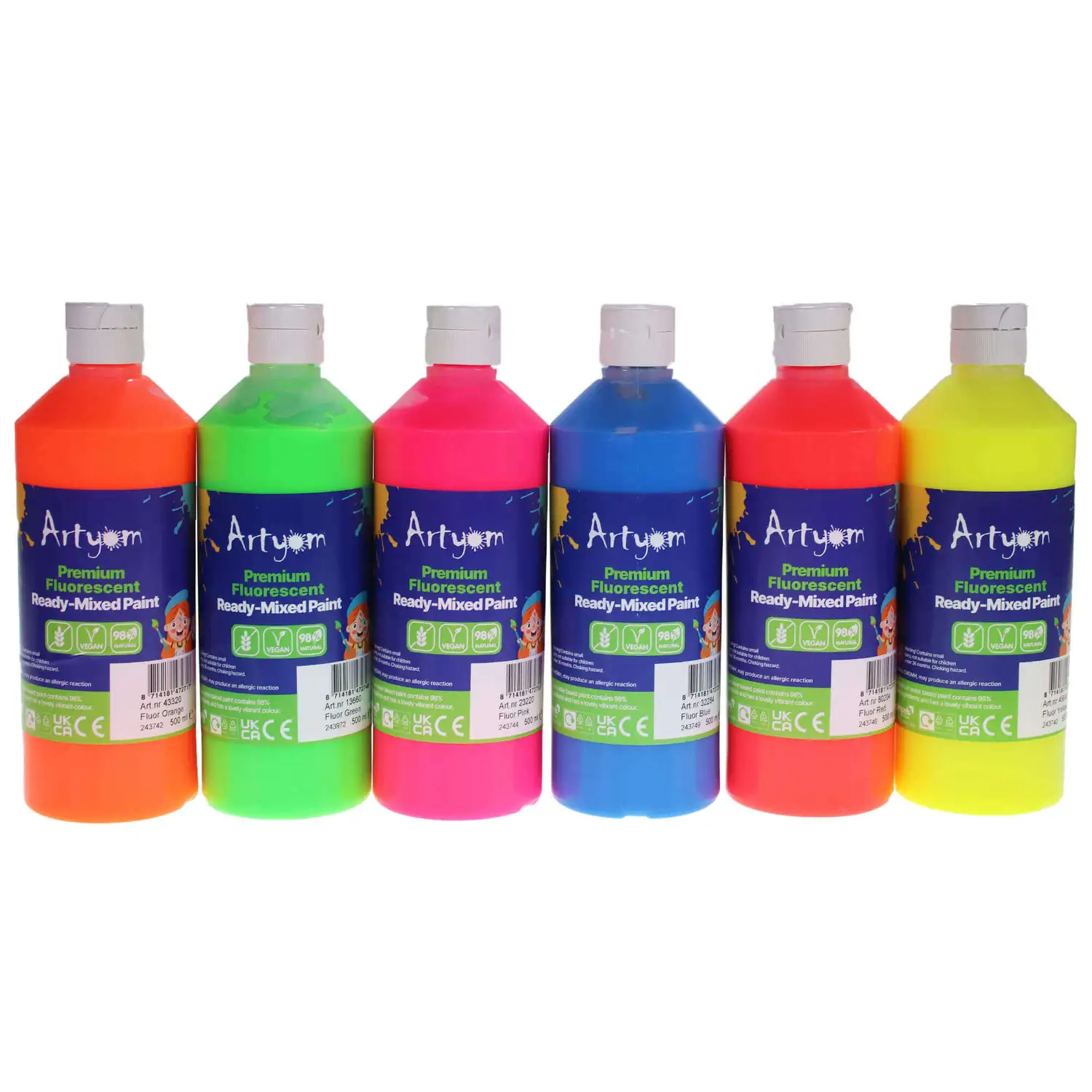 Artyom Premium Ready Mixed Fluorescent Poster Paint 500ml - Gompels ...