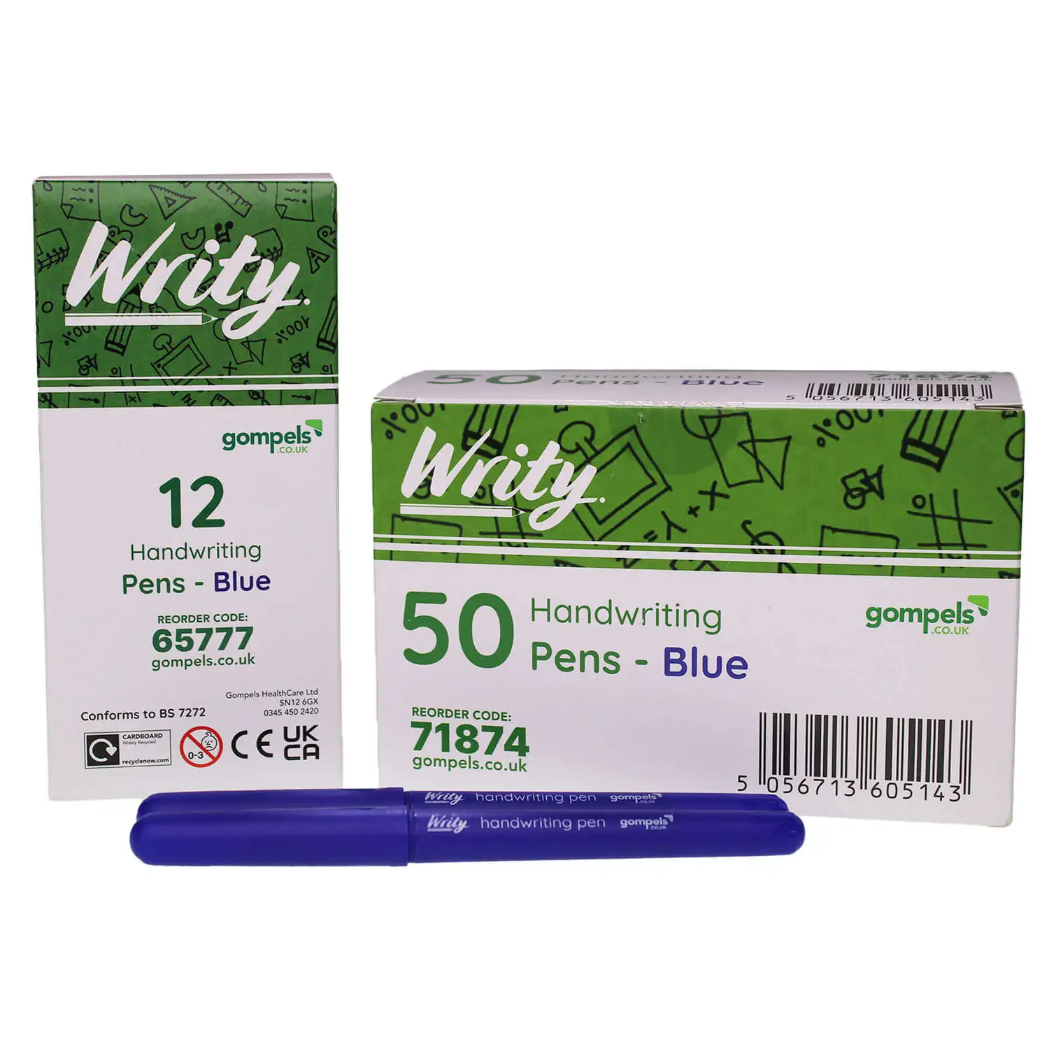 Writy Handwriting Pens Blue - Gompels | Care & Education Supplies