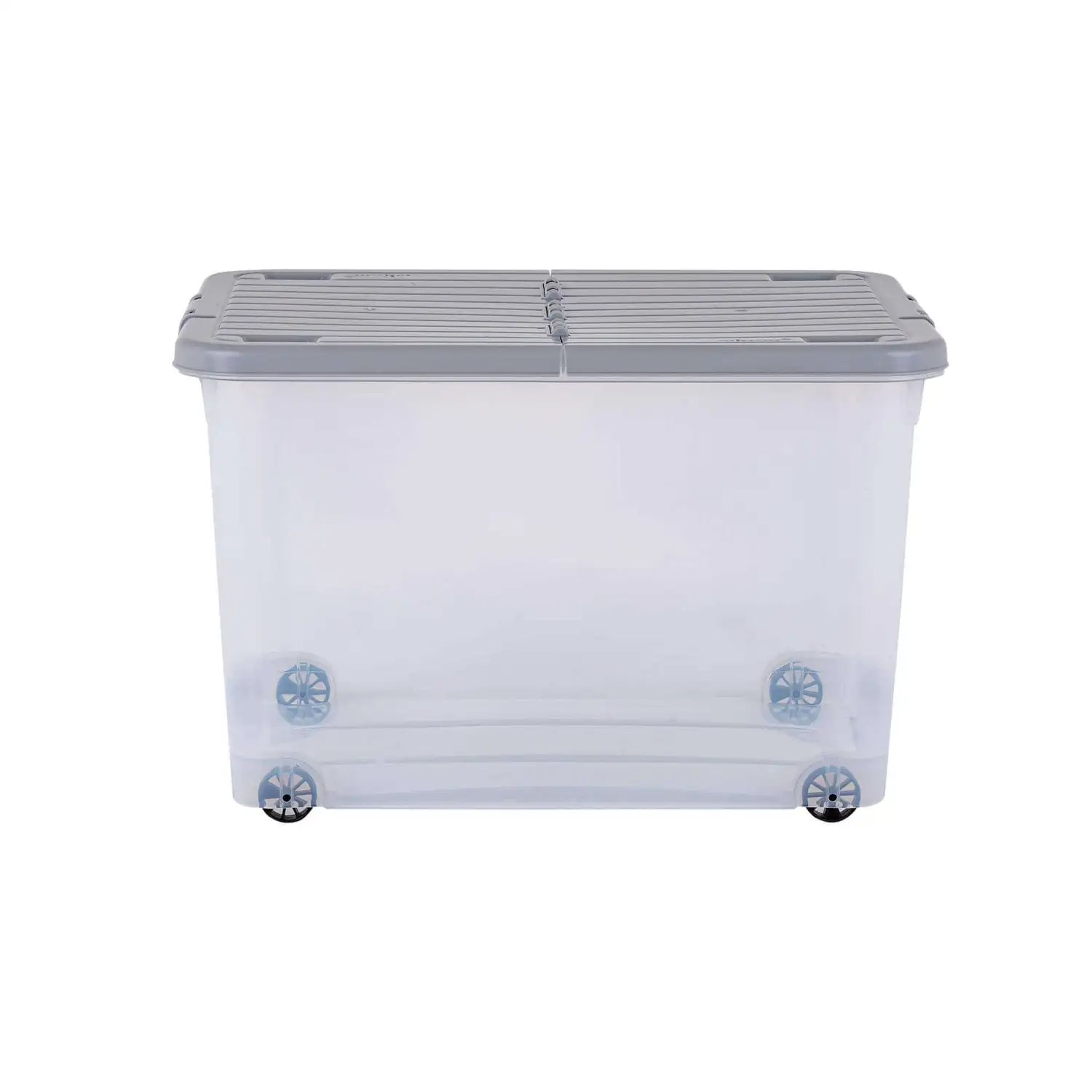 Wham Storage Box With Wheels and Folding Lid Clear/Grey 5 Pack ...